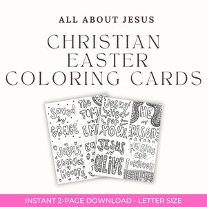 Easter Scripture Cards, Bible Verse Easter, Christian Coloring Cards ...