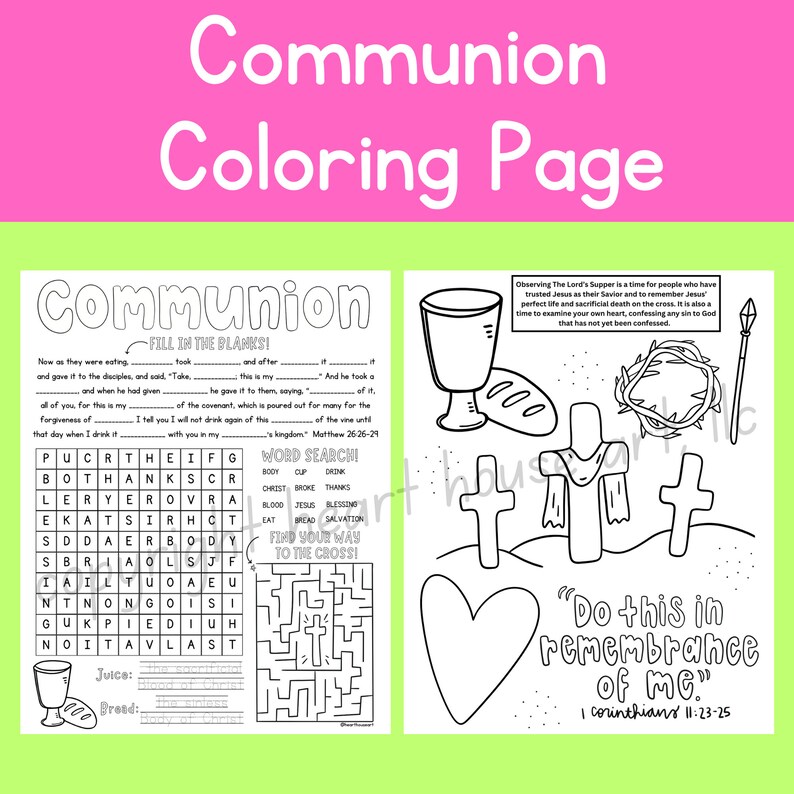 Communion Craft, Communion Coloring Page, Jesus Coloring Pages ...