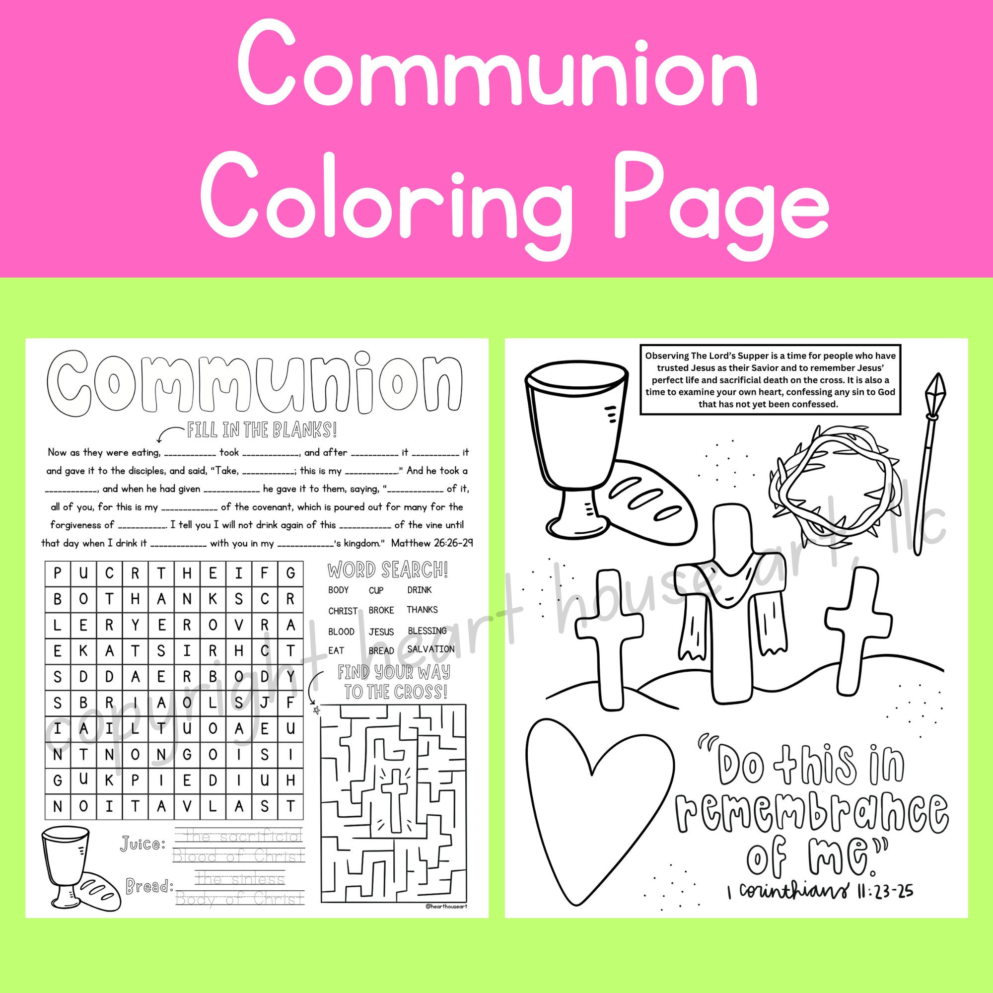 Communion Craft, Communion Coloring Page, Jesus Coloring Pages ...