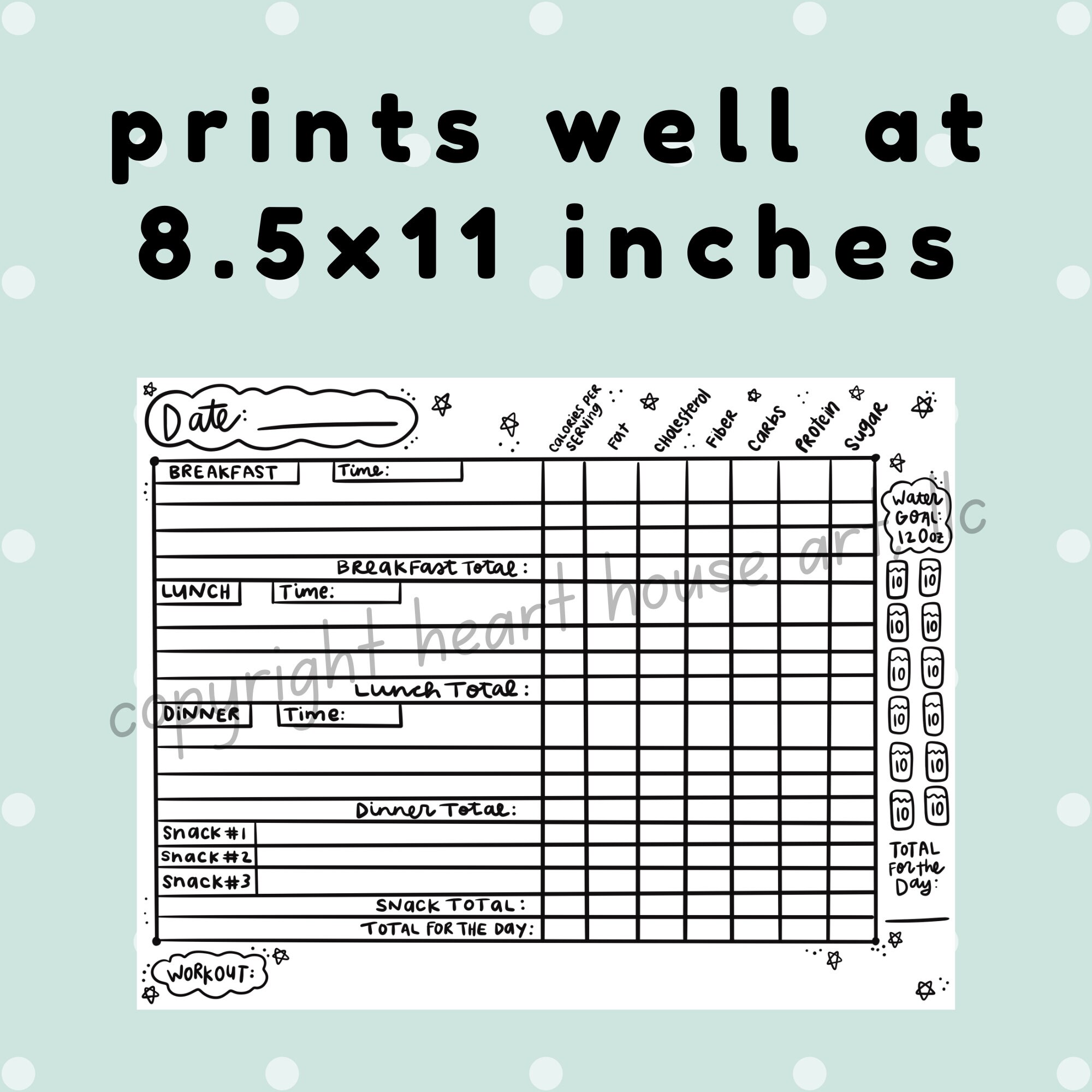 Daily Food Tracker, Macro Log, Printable PDF, Nutrition Tracker ...