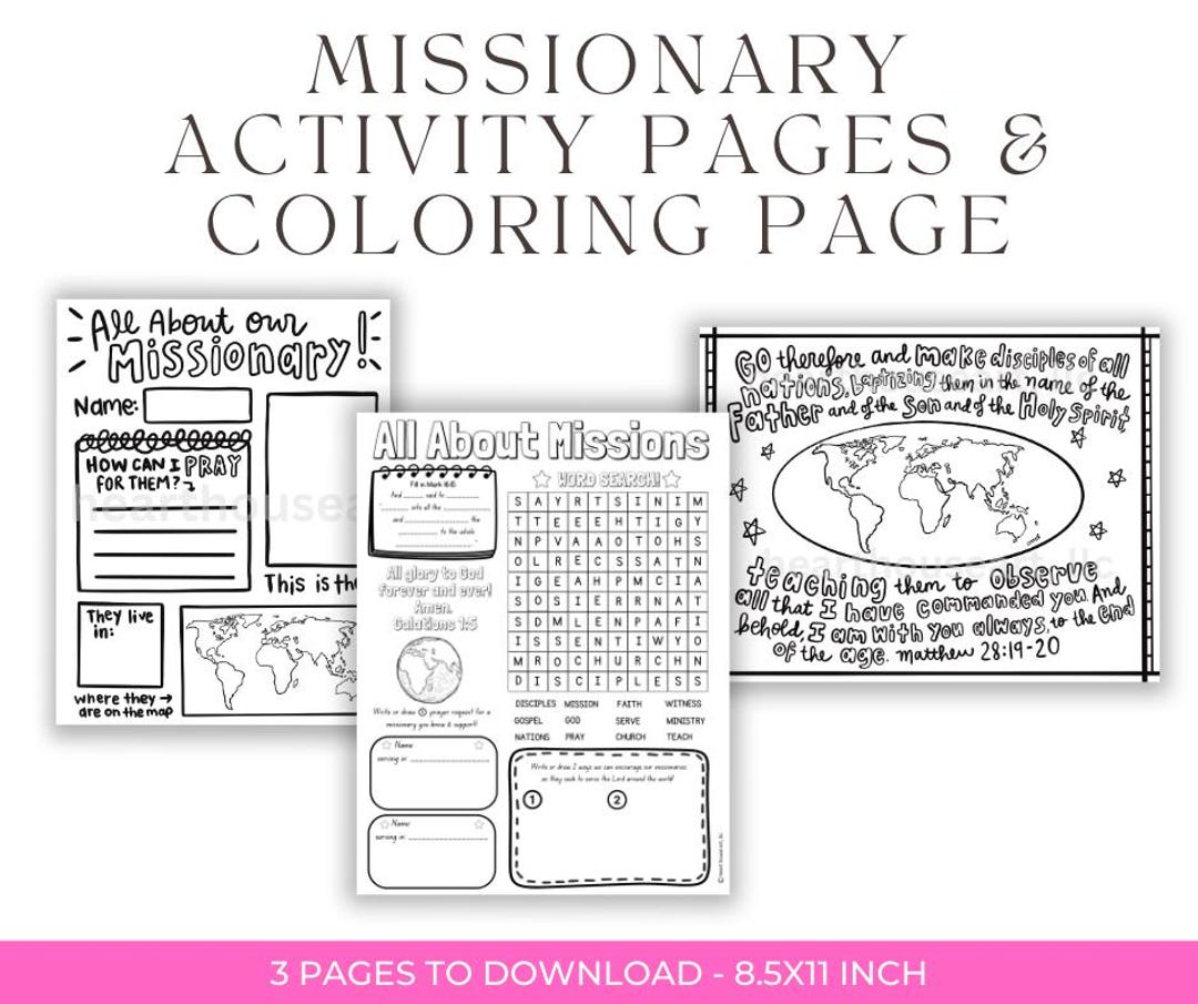Missionary Activity Page for Youth and Missions Coloring Page ...