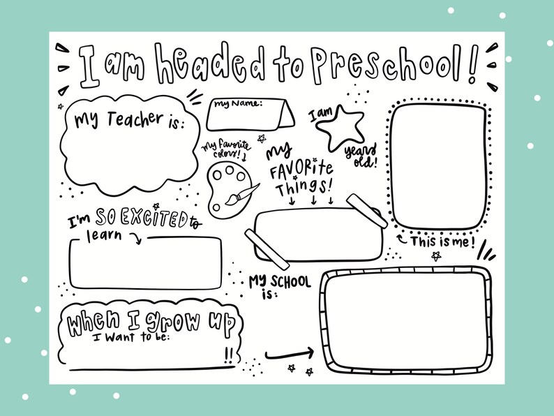 Preschool Sign, Back to School Sign, Preschool Worksheet, Preschool ...