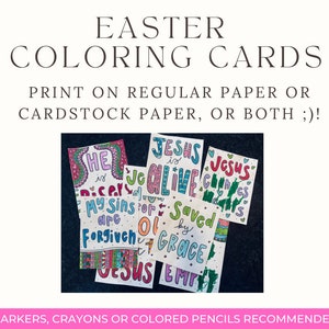 Easter Scripture Cards, Bible Verse Easter, Christian Coloring Cards ...