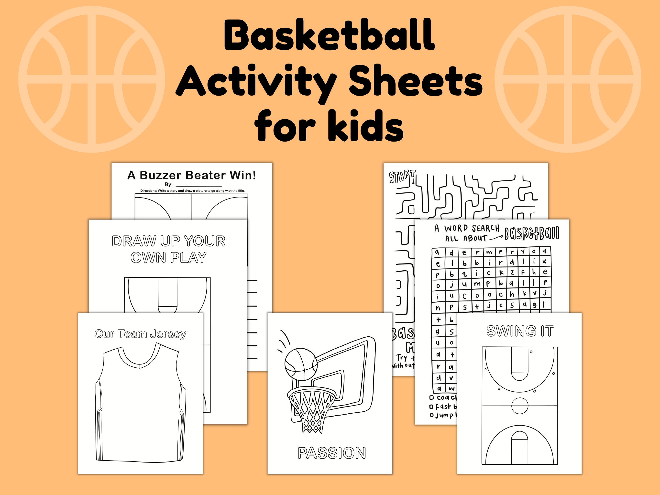 Basketball Printable, Basketball Coloring Pages, Basketball Sheet ...