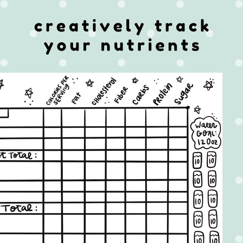 Daily Food Tracker, Macro Log, Printable PDF, Nutrition Tracker ...