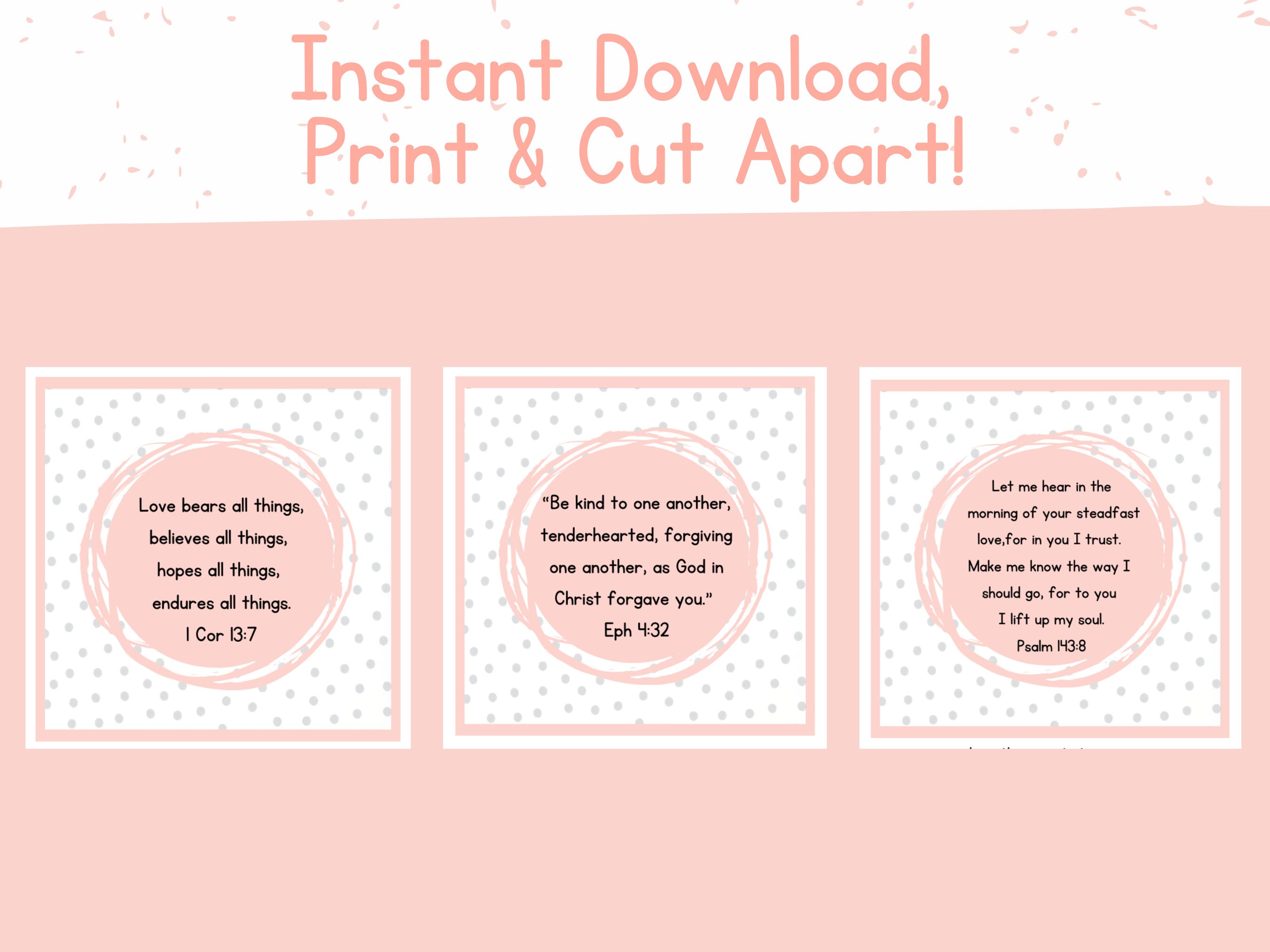 Scripture Cards, Printable Bible Verse Cards, Christian Scripture ...
