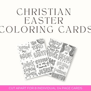 Easter Scripture Cards, Bible Verse Easter, Christian Coloring Cards ...