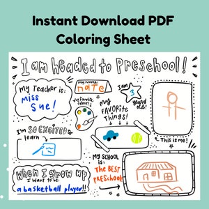 Preschool Sign, Back to School Sign, Preschool Worksheet, Preschool ...