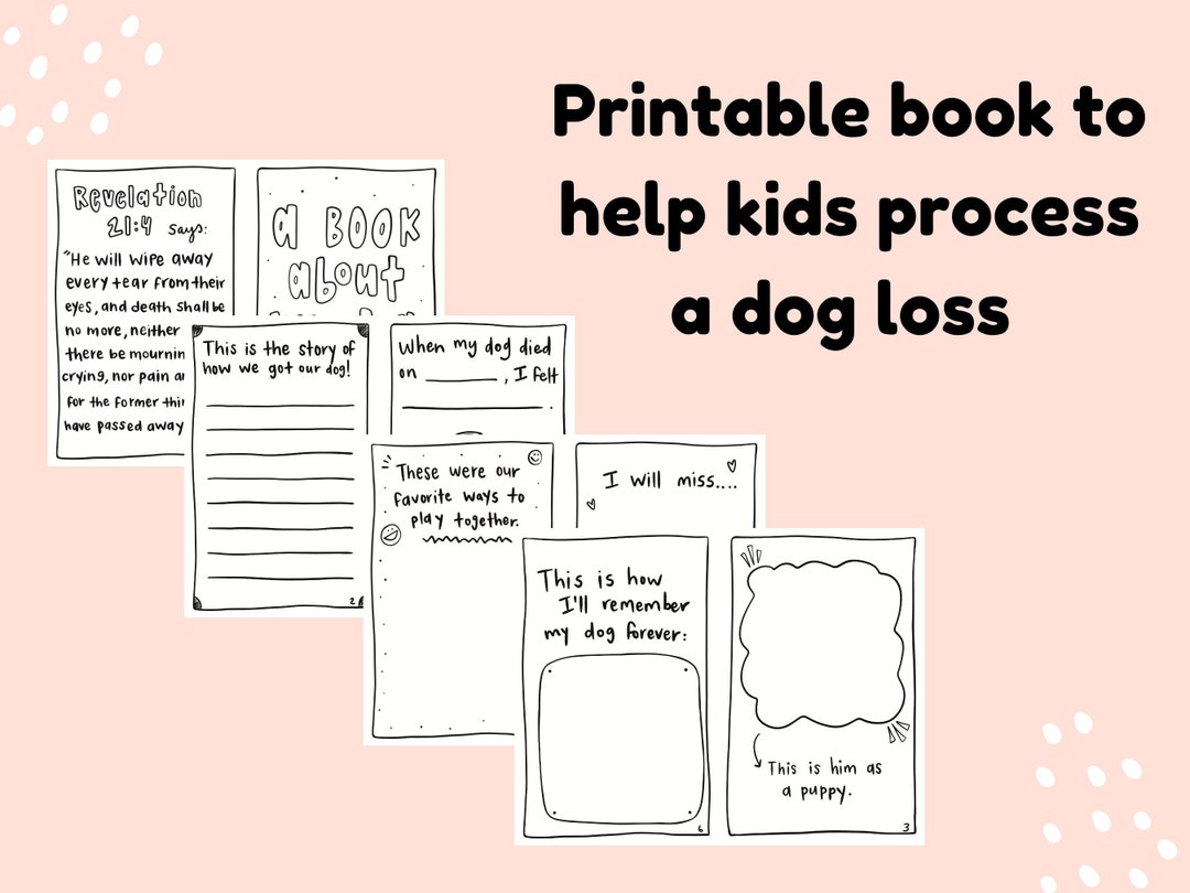 Printable Kids Book for Dog Loss, Dog Memorial Gift, Pet Loss Gift, Pet ...