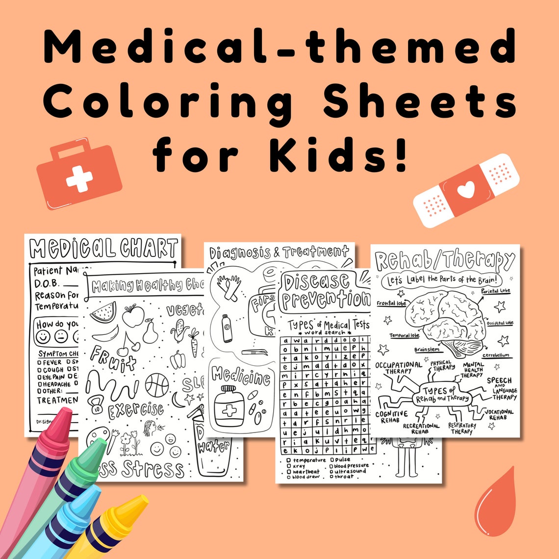 Doctor Coloring Page, Instant Download Medical/nurse Coloring Pages ...