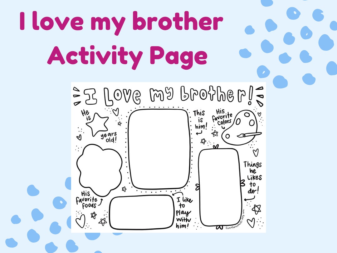 All About My Brother Printable: Siblings Day Gift (PDF) - Etsy