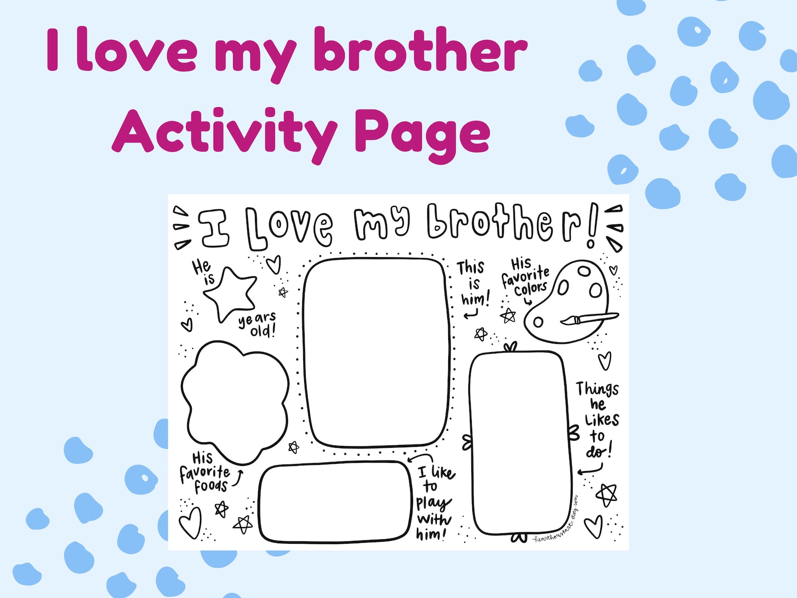 All About My Brother Printable: Siblings Day Gift (PDF) - Etsy