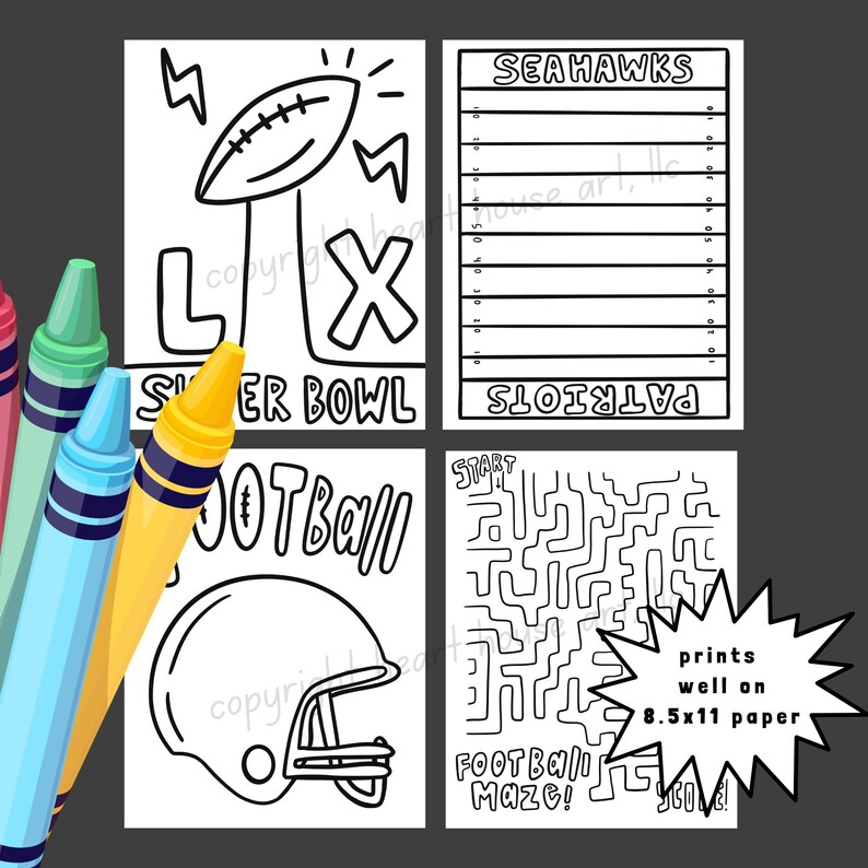 Super Bowl Coloring Pages, Games, Activities: Printable Football ...