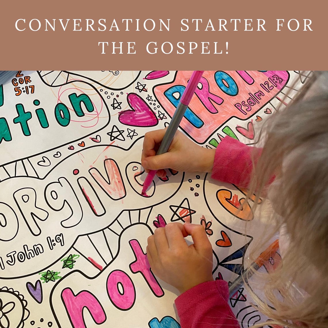 I Am Coloring Page, 24x36 Coloring Page, Christian Coloring Poster ...