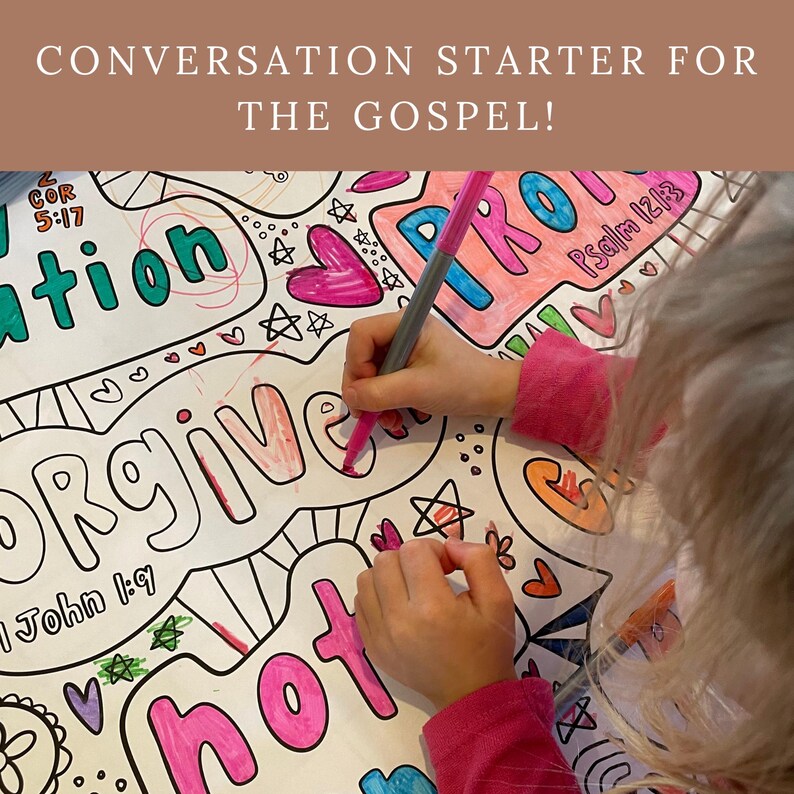 I Am Coloring Page, 24x36 Coloring Page, Christian Coloring Poster ...