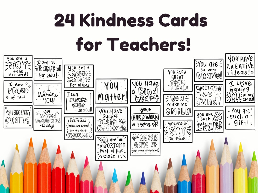 Kindness Coloring Cards for Kids: School Compliment & Affirmation Cards ...