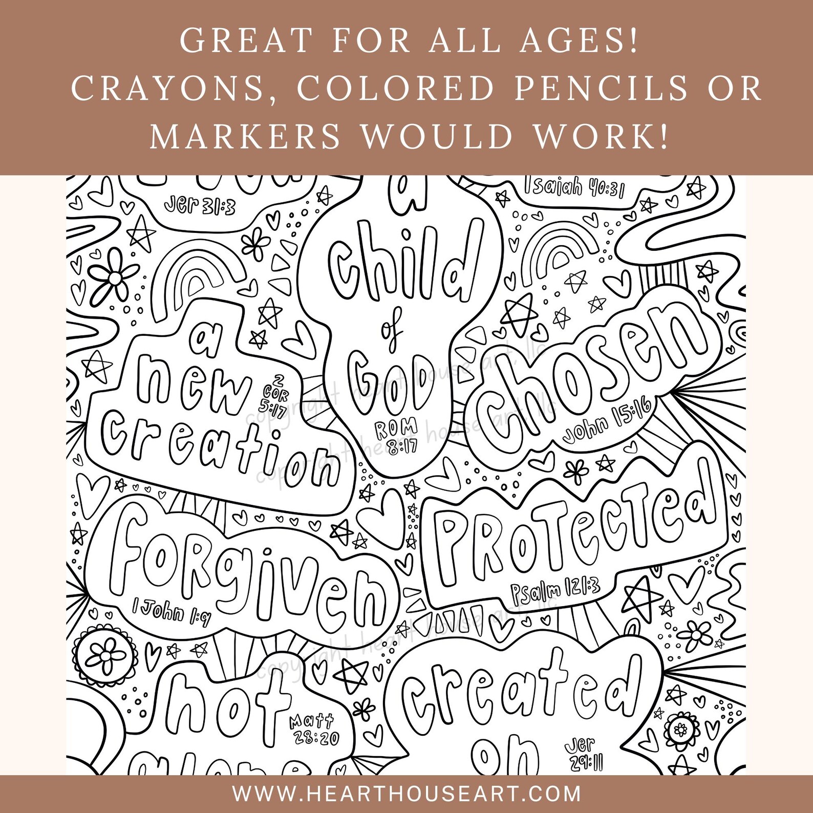 I Am Coloring Page, 24x36 Coloring Page, Christian Coloring Poster ...