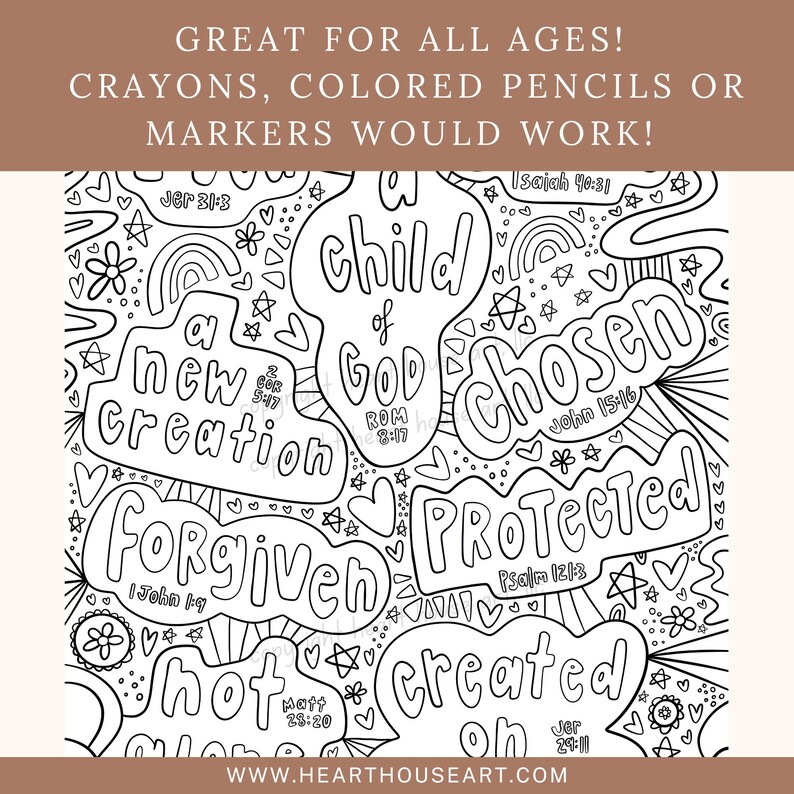 I Am Coloring Page, 24x36 Coloring Page, Christian Coloring Poster ...