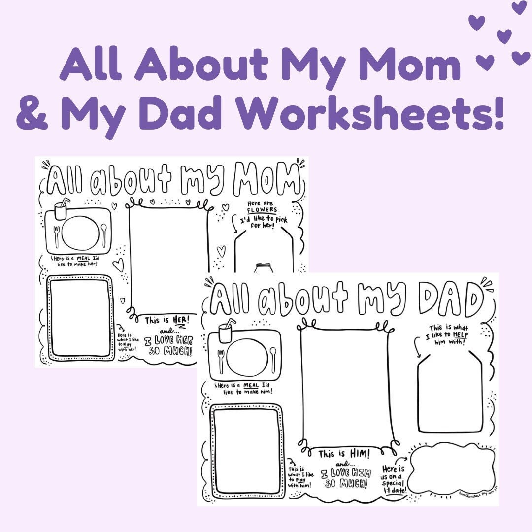 All About My Mom Printable, All About My Dad Printable, Mother's Day ...