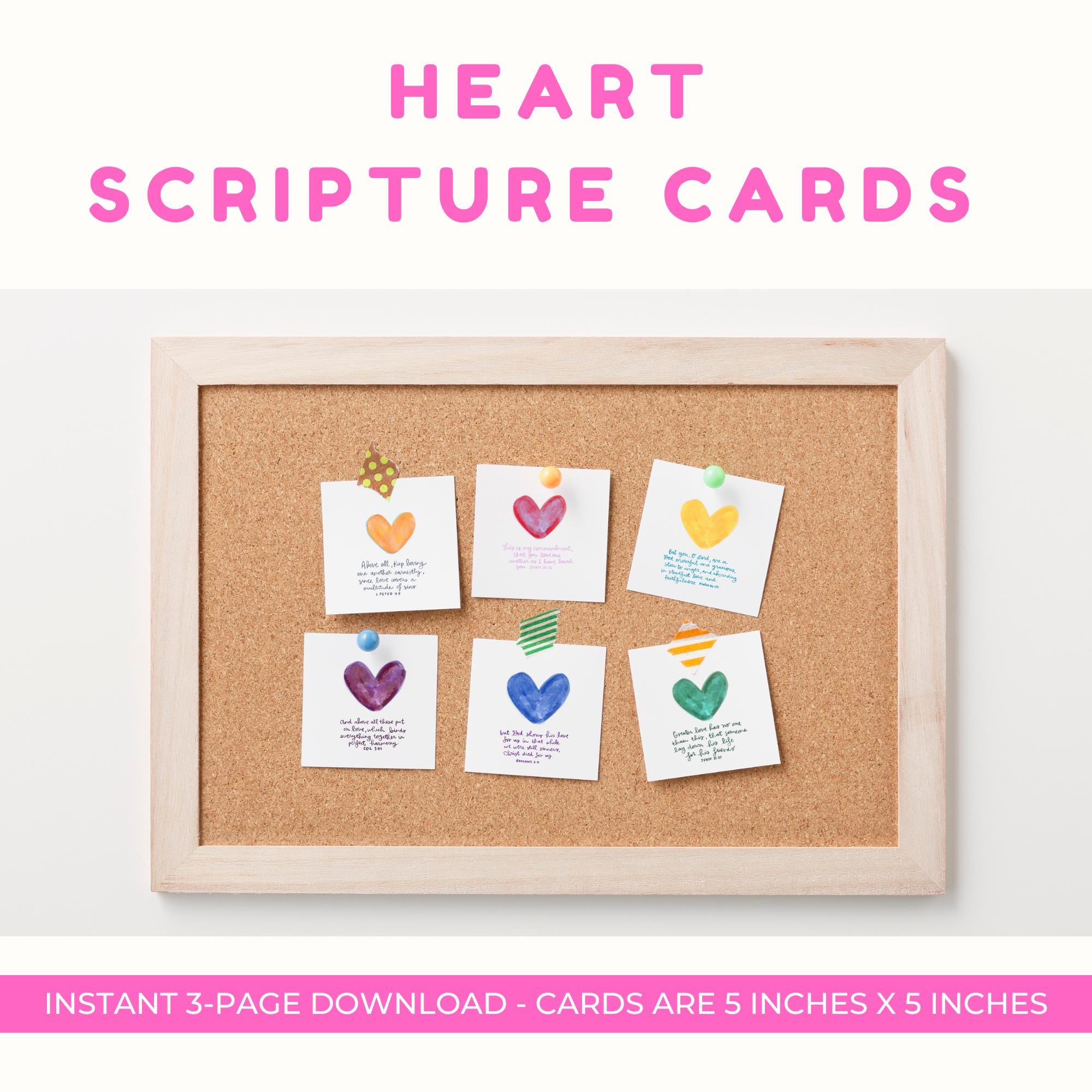 Valentine Scripture Cards, Heart Bible Verses About God's Love ...
