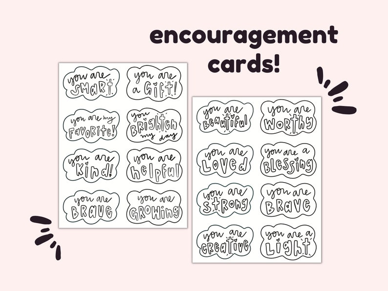 Printable Kindness Cards: Black & White Affirmation Notes (PDF) - Etsy