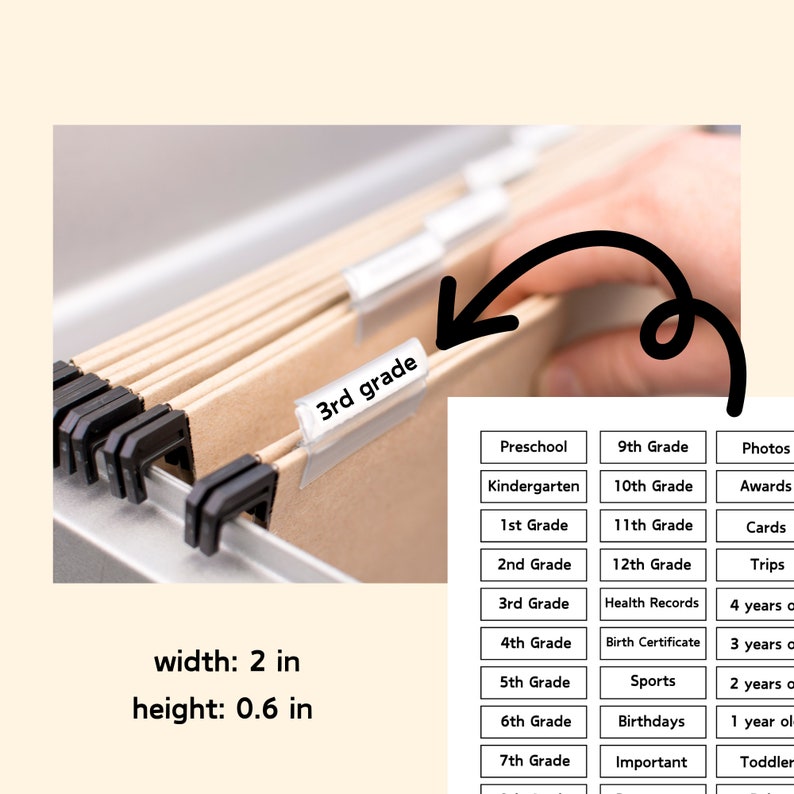 Kids Memory Box Filing System: Milestone Tote Labels (printable PDF) - Etsy