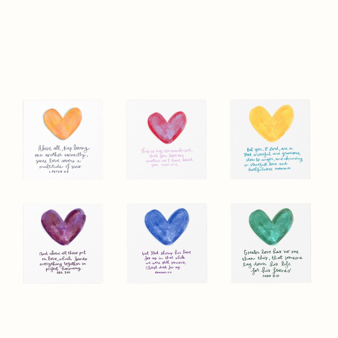 Valentine Scripture Cards, Heart Bible Verses About God's Love ...