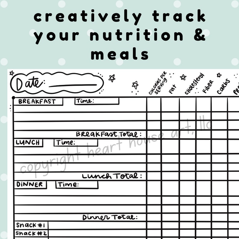 Daily Food Tracker, Macro Log, Printable PDF, Nutrition Tracker ...