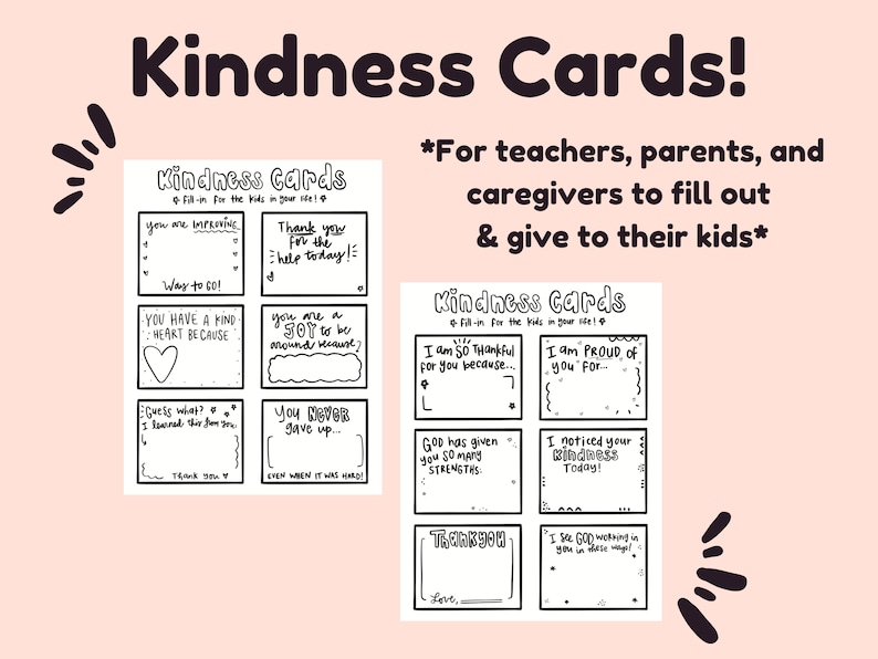 Printable Christian Kindness Cards for Kids: Compliment Lunchbox Notes ...