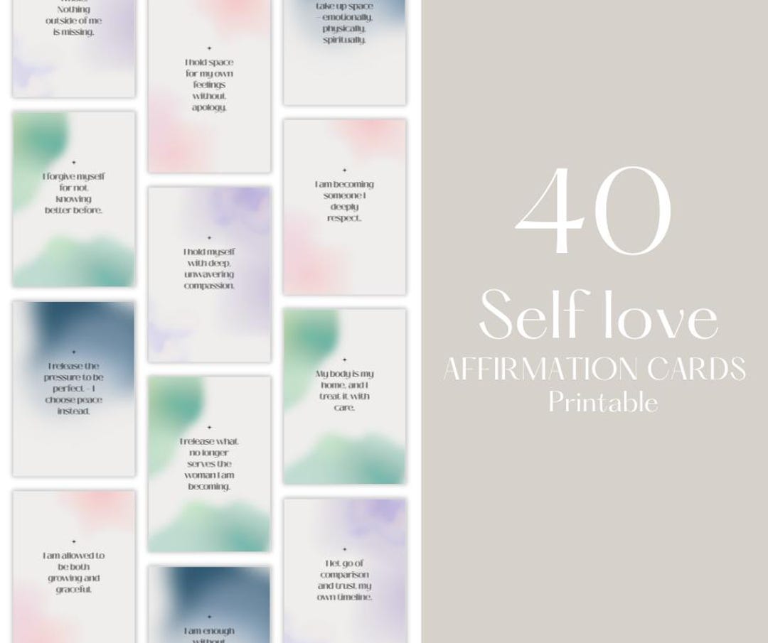 Printable Self Love Affirmation Cards | Daily Positive Affirmations ...