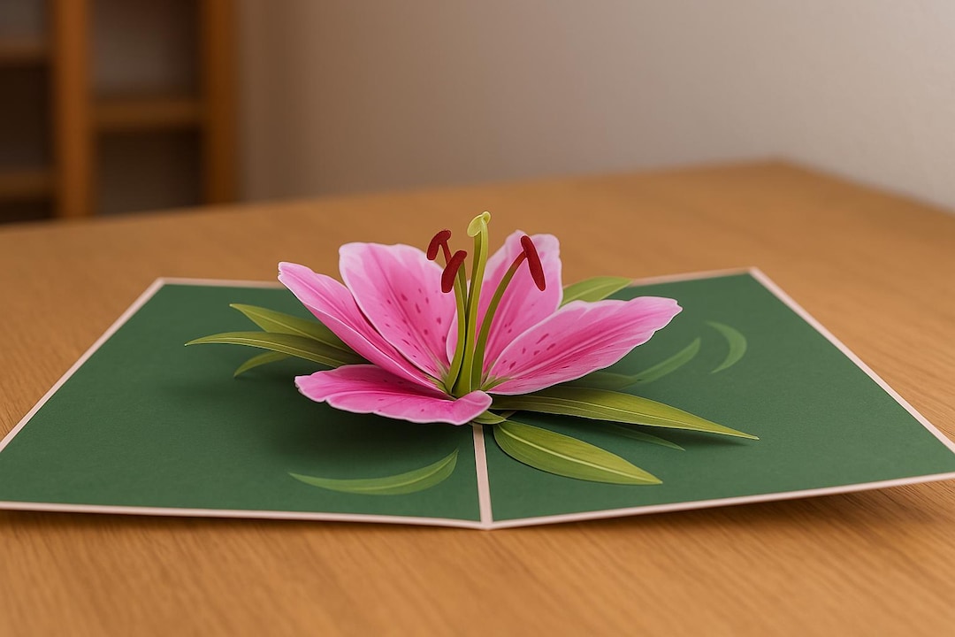 Pop up Lily Flower Card, 3D Pink Floral Greeting Card, Mother’s Day ...