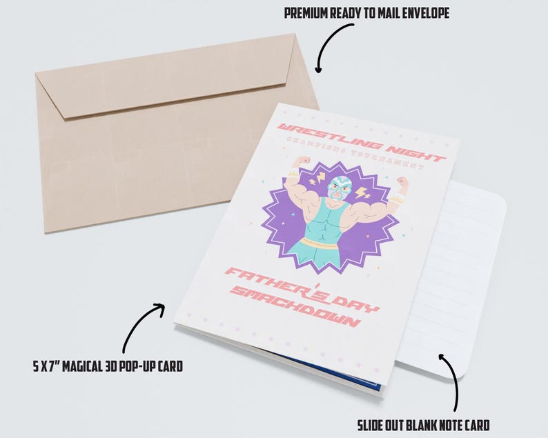 Personalized Wrestling Father’s Day Pop-up Card – Funny Lucha Libre Dad ...
