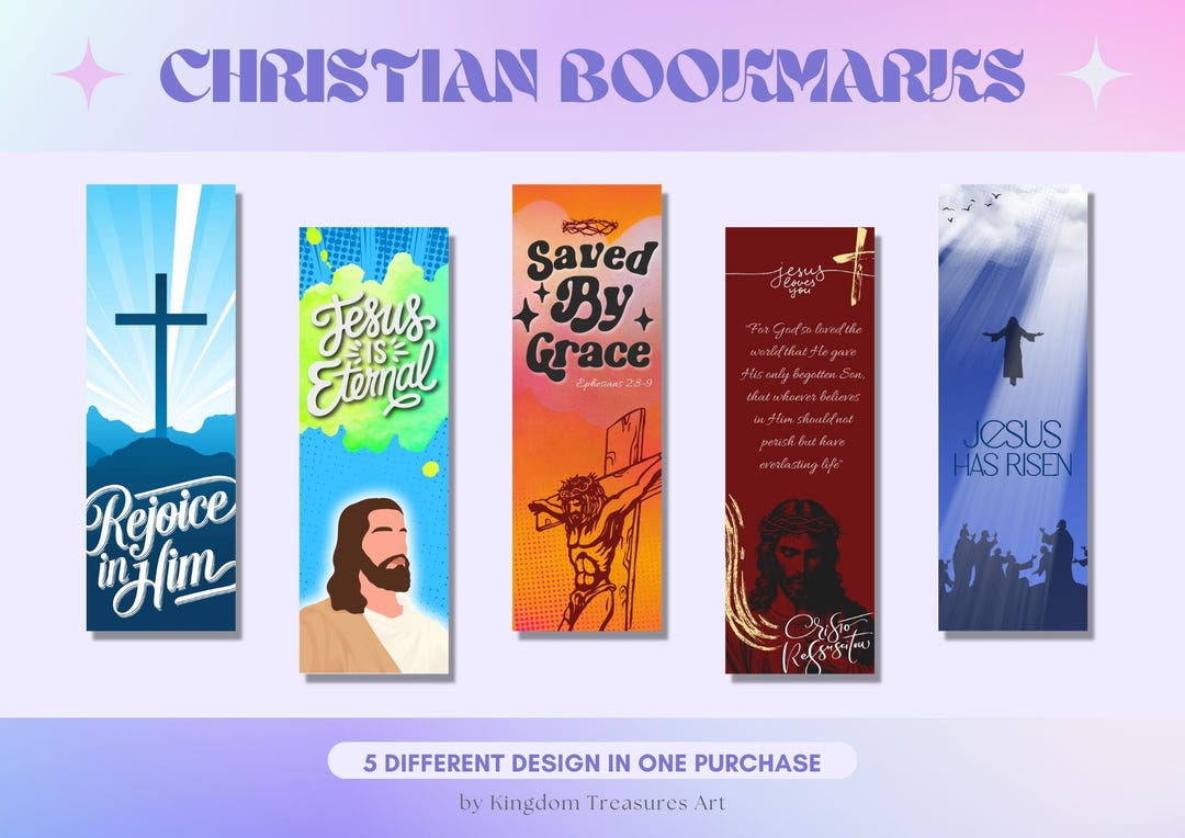 Christian Bookmarks. 5 Different Types of Design. - Etsy