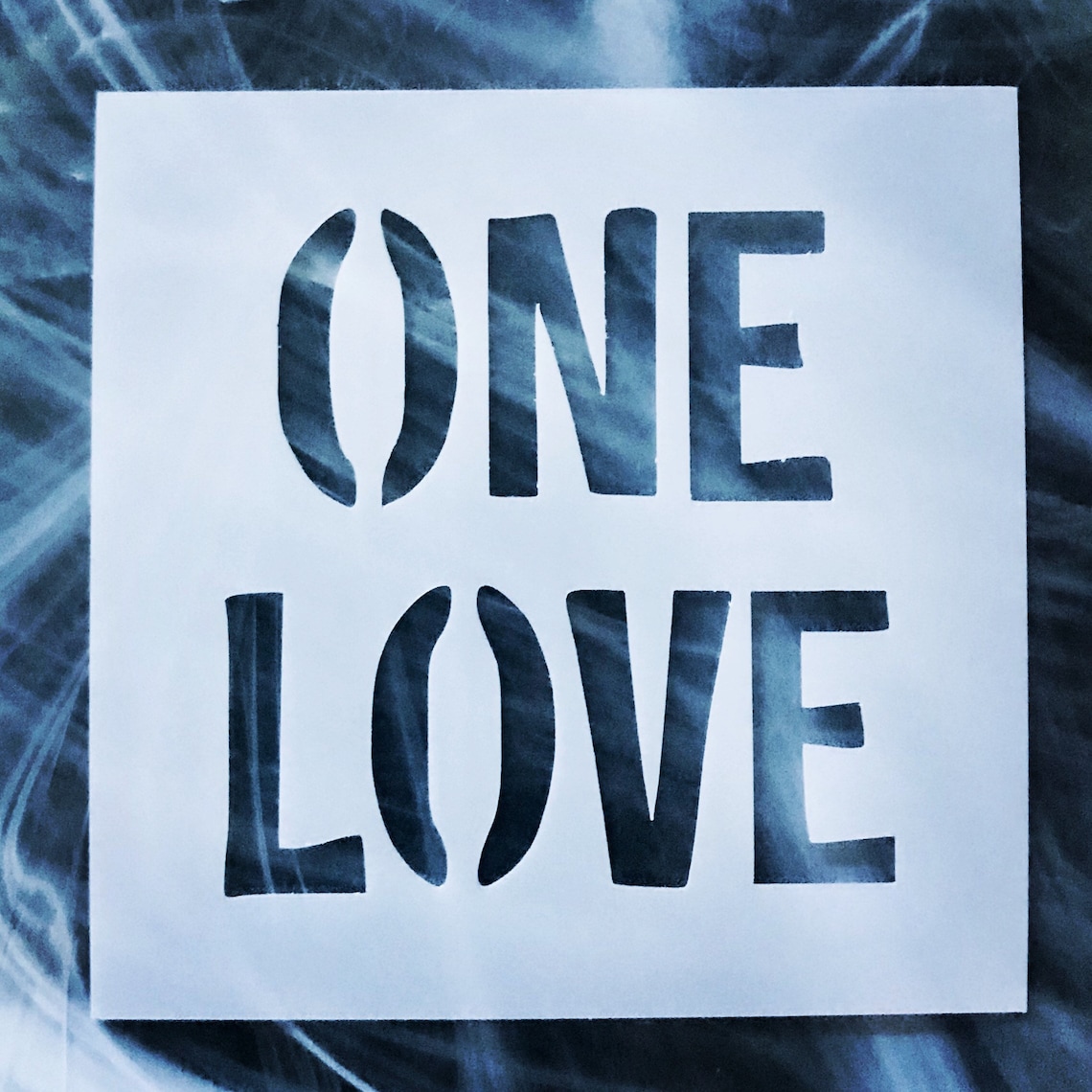 One Love Stencil: Reusable Mylar Craft Stencil for Painting - Etsy