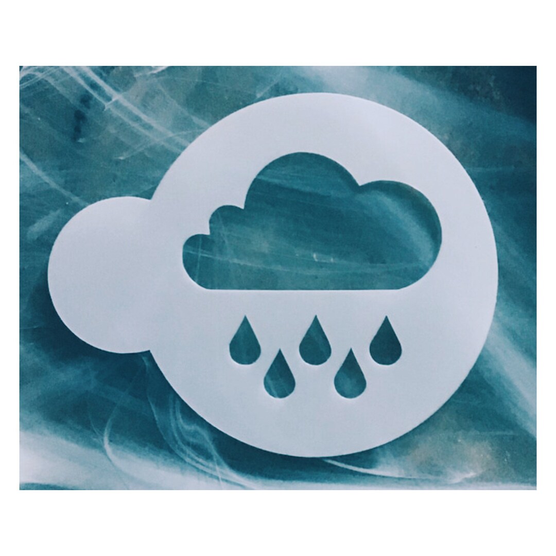 Rain Cloud Stencil, Cloud Stencil, Rain Cloud Cookie Stencil, Rain ...