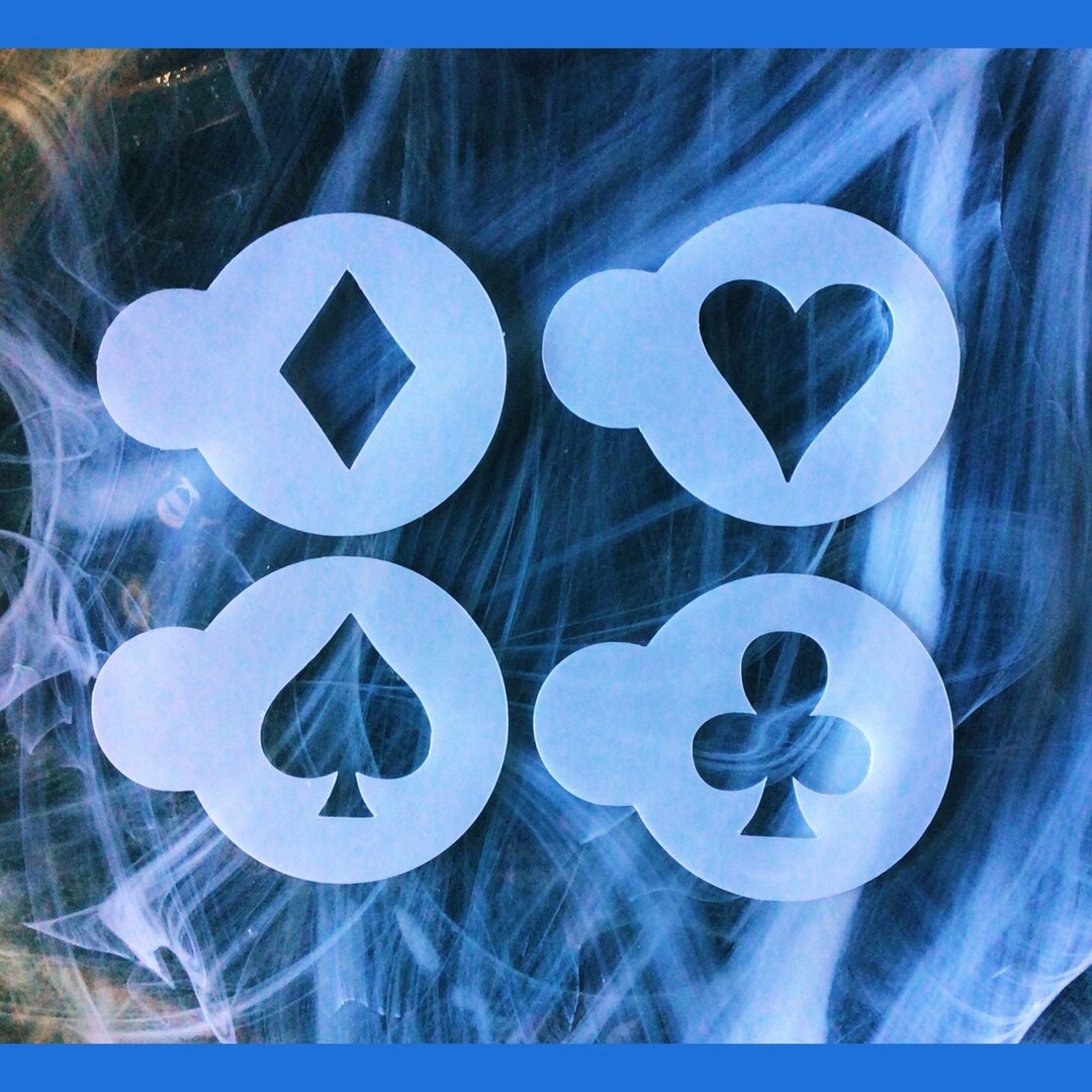 Suit of Card Stencils, Card Stencils, Cookie Stencils for Casino Theme ...