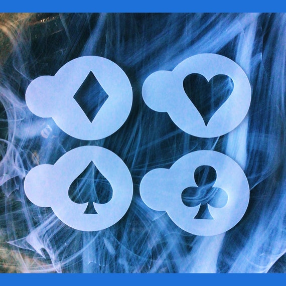 Suit of Card Stencils Card Stencils Cookie Stencils for | Etsy