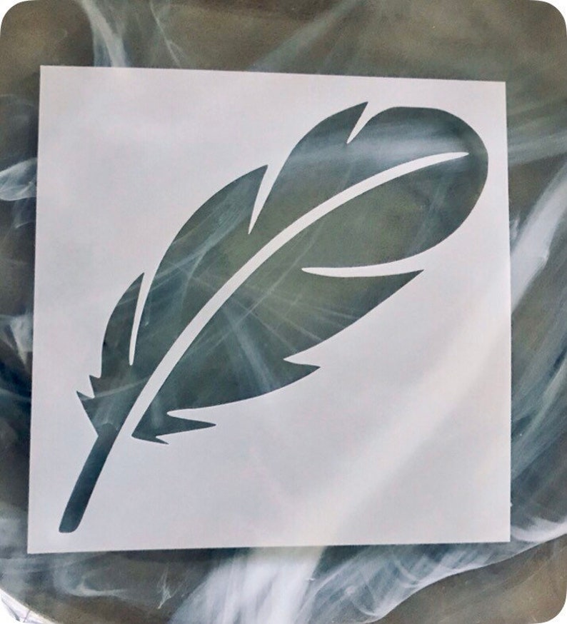 Feather Stencil Reusable Feather Stencil Feather Stencil | Etsy