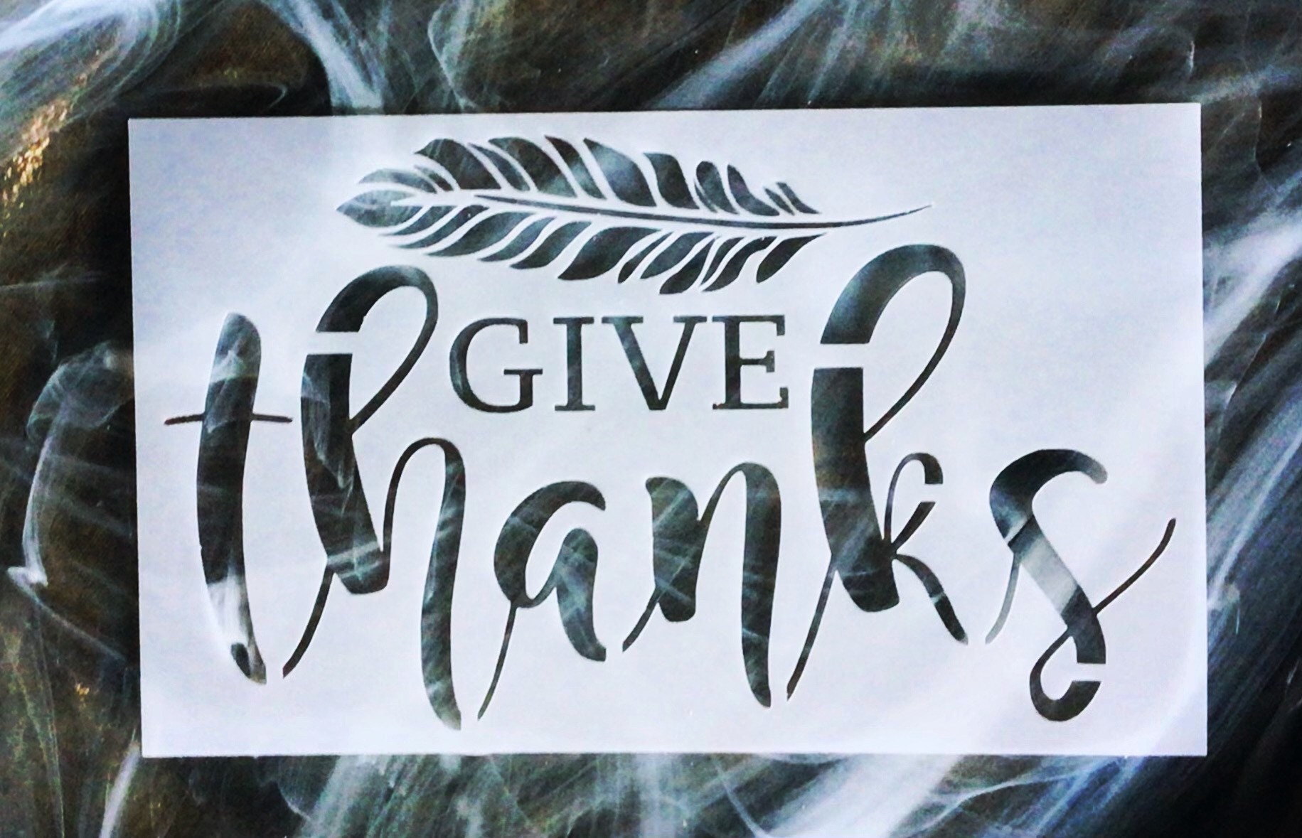 Stencil Reusable Thanksgiving Stencil Give Thanks Stencil | Etsy