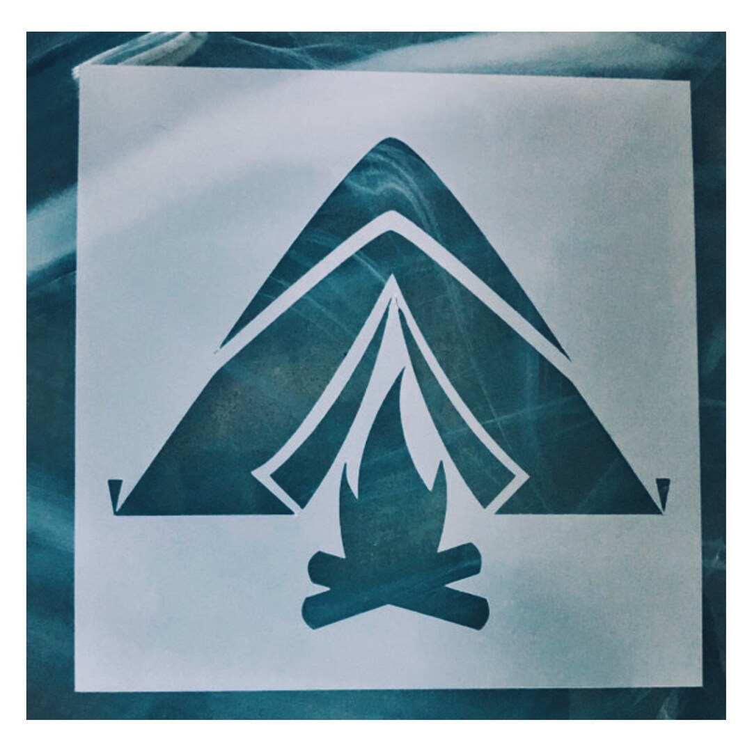 Camping Stencil, Reusable Tent Stencil, Campfire Stencil - Etsy