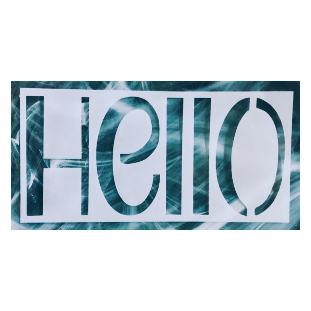 Hello Stencil, Reusable Hello Stencil, Custom Reusable Stencil, Craft ...