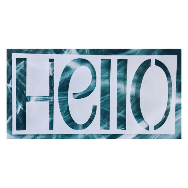 Hello Stencil - Etsy