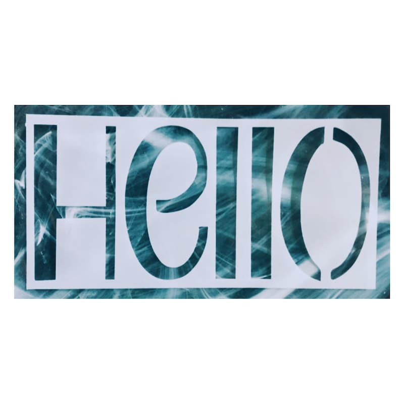 Hello Stencil - Etsy
