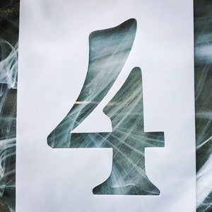 Four Stencil, Reusable Number Four Stencil, Birthday Stencil, Custom ...