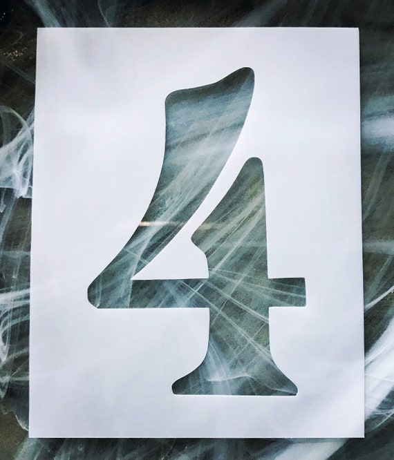 Four Stencil Reusable Number Four Stencil Birthday Stencil | Etsy