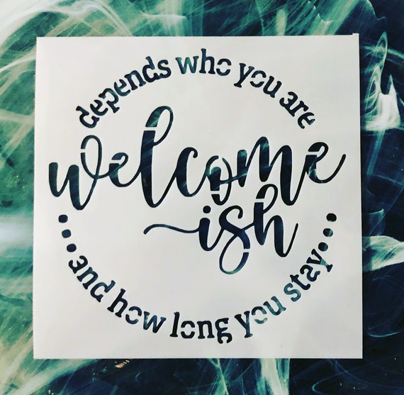 Stencil for Funny Welcome Sign Welcome Mat Stencil Stencils | Etsy