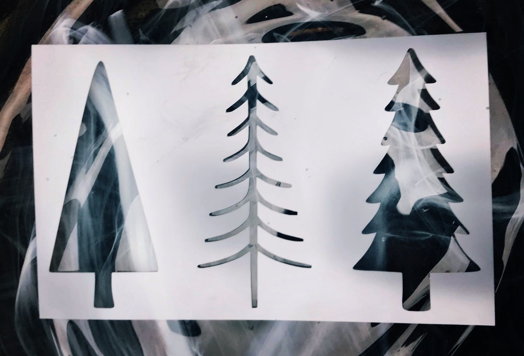 Stencil, Simple Trees, DIY Christmas Craft, Home Decor Stencil, Stencil ...