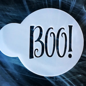 Boo! Cookie Stencil, Reusable Boo! Cookie Stencil, Macaron Stencil ...