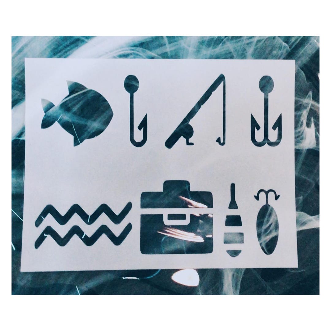 Fish Stencil, Reusable Fish Stencil, Fishing Stencil, Tacklebox Stencil ...