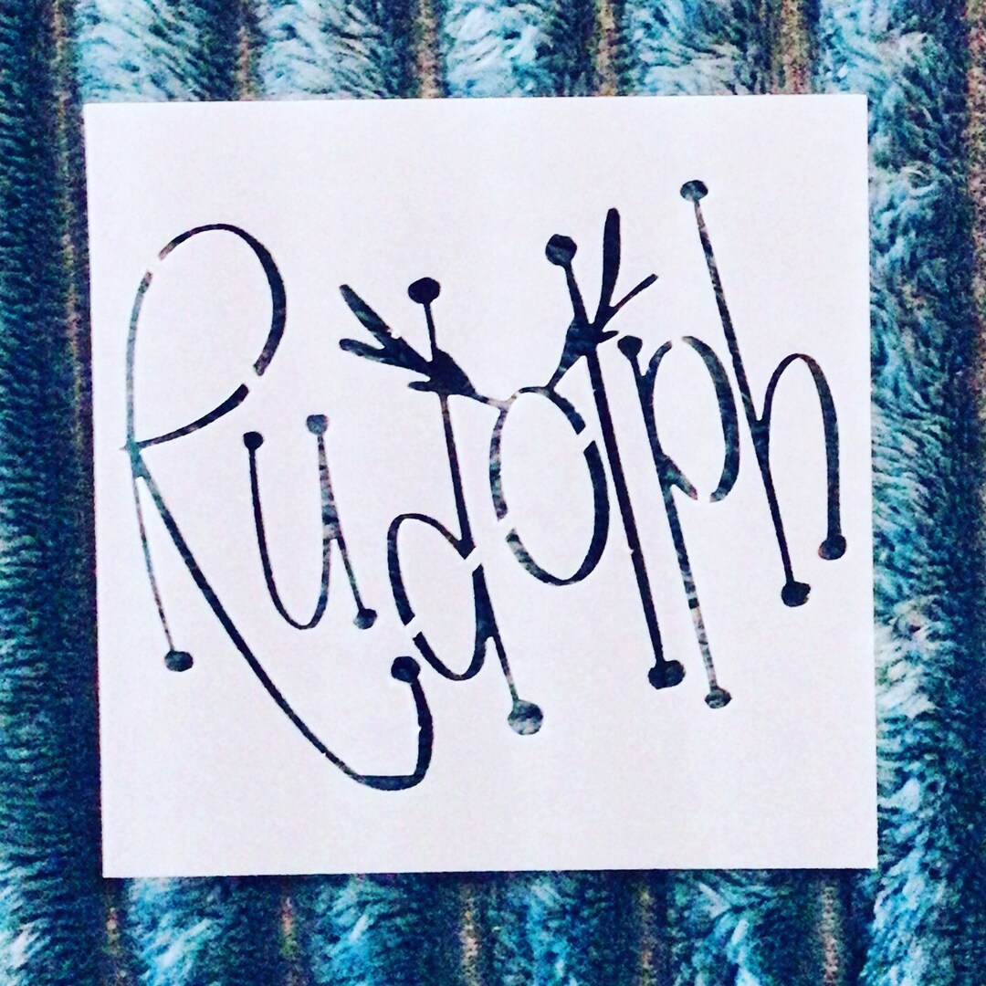 Christmas Stencil, Reusable Rudolph Stencil, Christmas Word Art Stencil ...